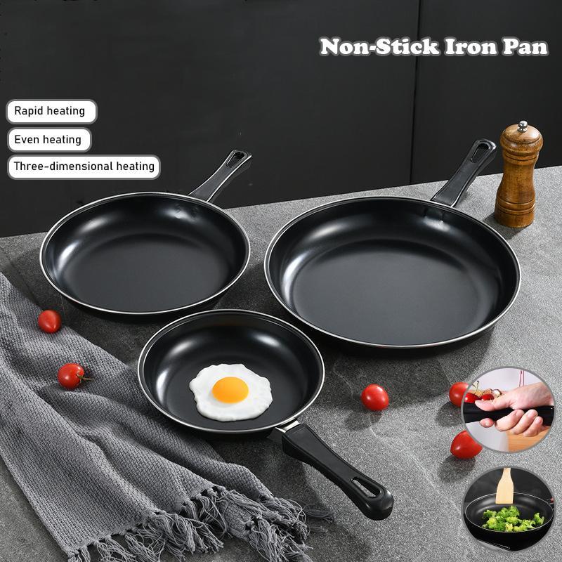 Teemo Set Of 3 Cooking Utensils Non Stick Iron Frying Pan Grill ...