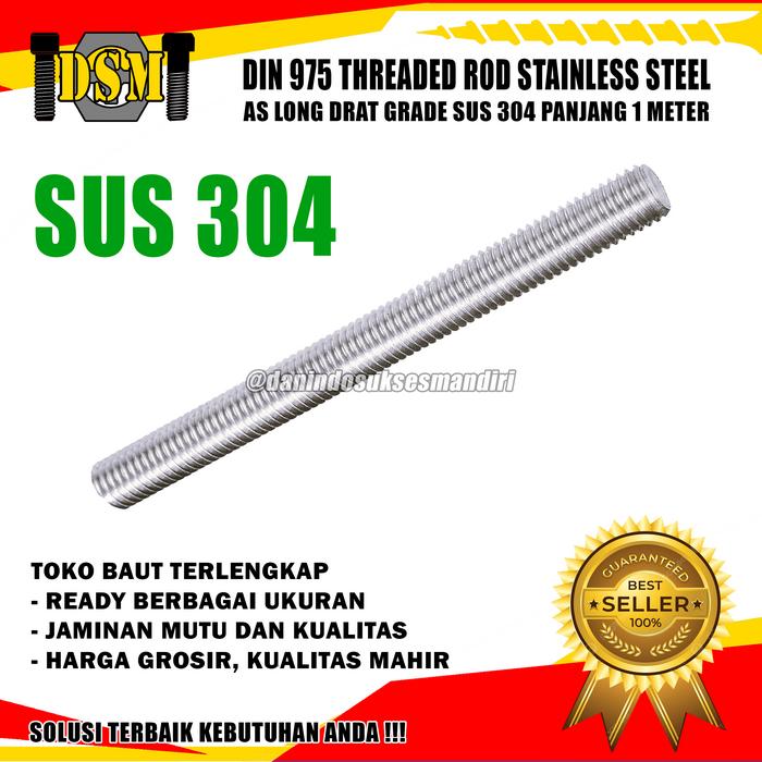 Jual SS 304 / As Drat Stainless M18 / Long Drat 18 MM / Thread Rod ...