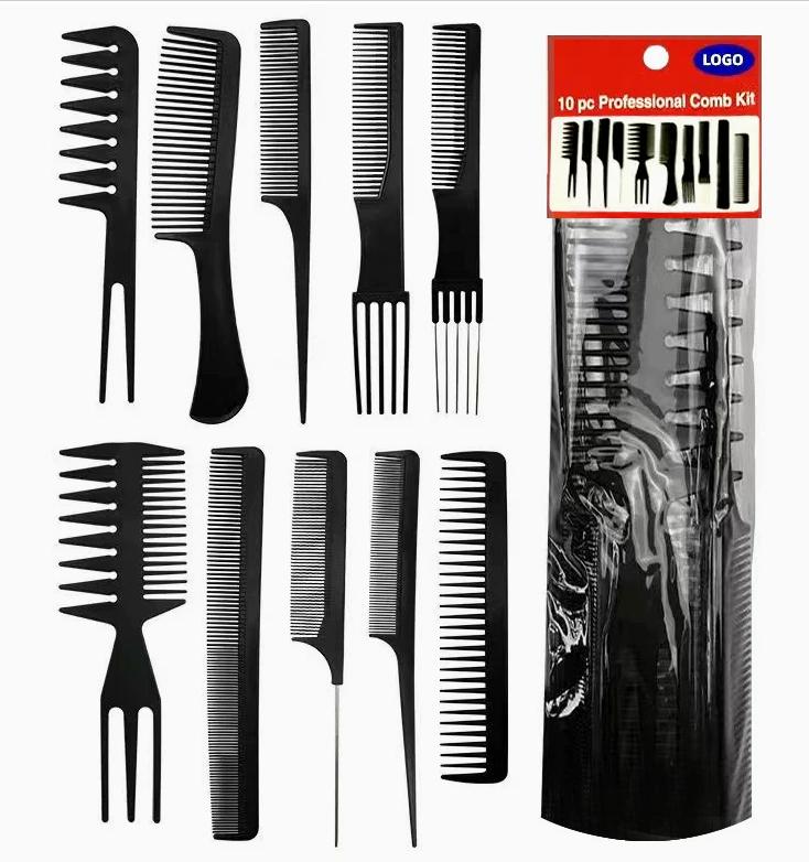 10PCS Black Hair Combs Set for Hairdressing, Cutting & Styling - TikTok ...