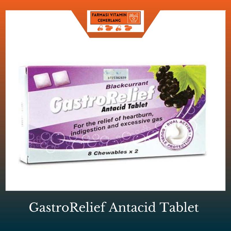 GastroRelief Antacid Tablet - Blackcurrant Flavour (EXP 05/2027 ...
