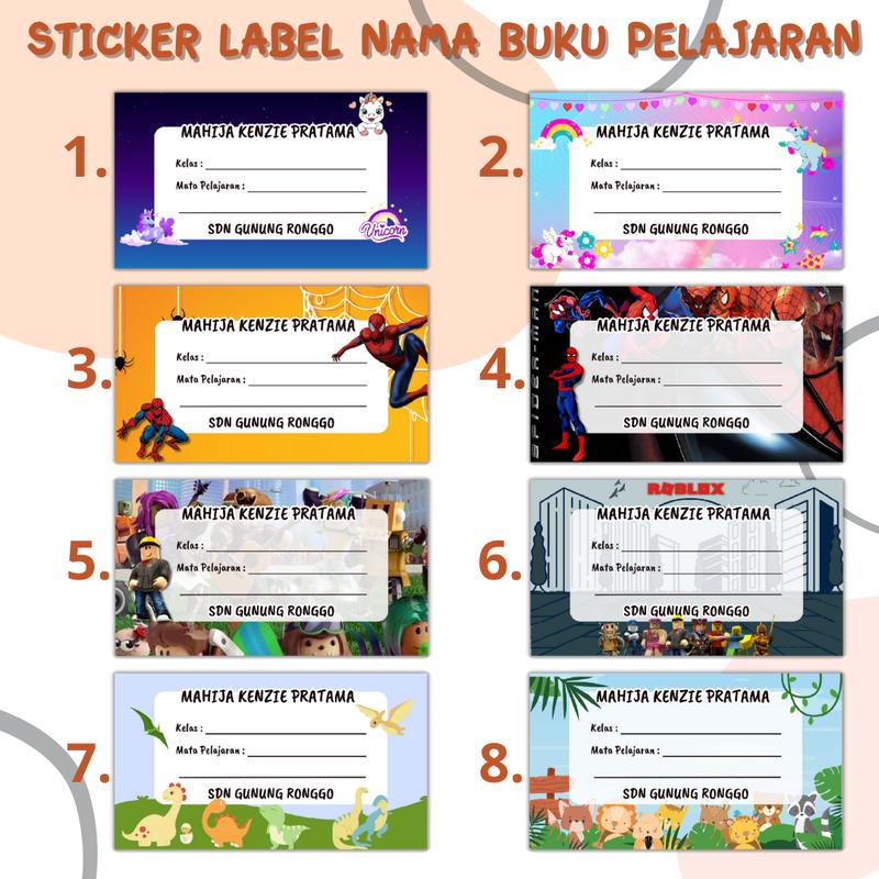 Sticker Buku Pelajaran Custom Pakai Nama Aesthetic / Custom Book - Shop ...