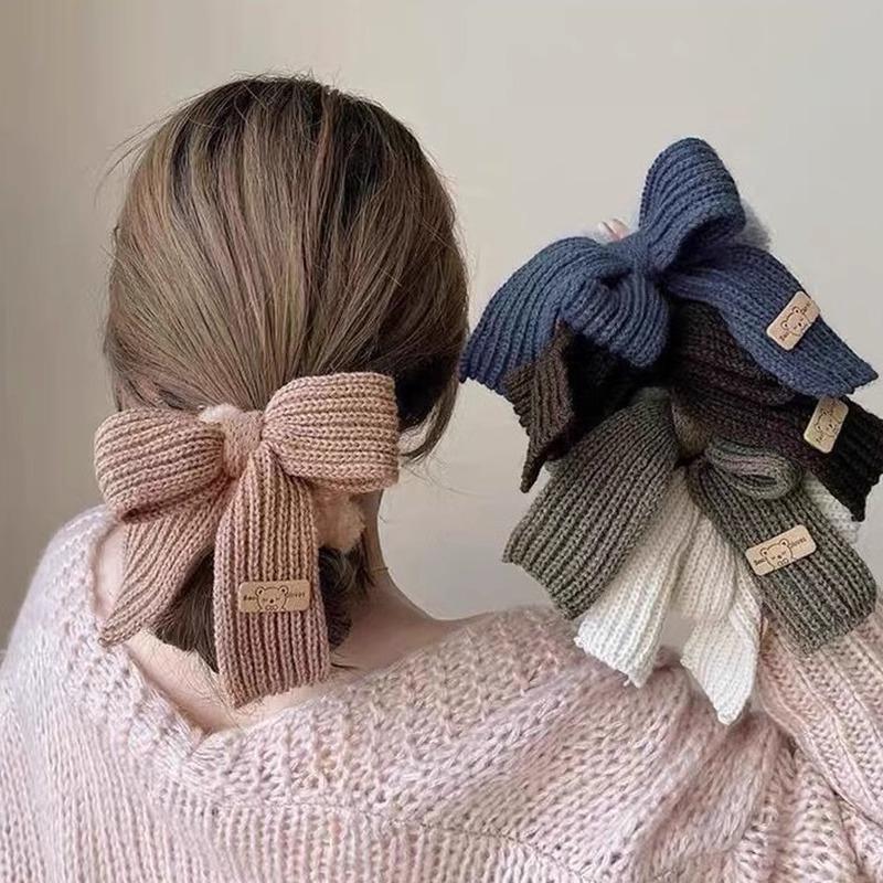 Plush knitted bow hair loop, children's hair loop, new autum - TikTok Shop Philippines
