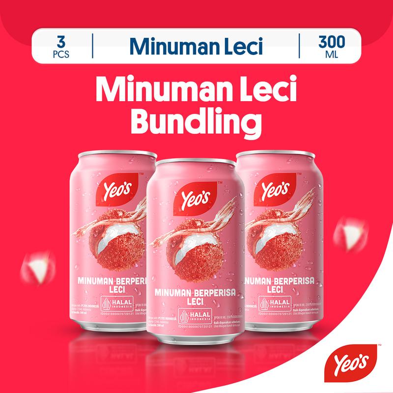 Yeos Minuman Kaleng Rasa Leci Drink 300ml - 3 pcs - Shop | Tokopedia