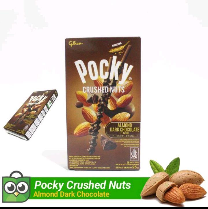 Pocky Crushed Nut Almond Dark Chocolate Flavour 25 gr - Shop | Tokopedia