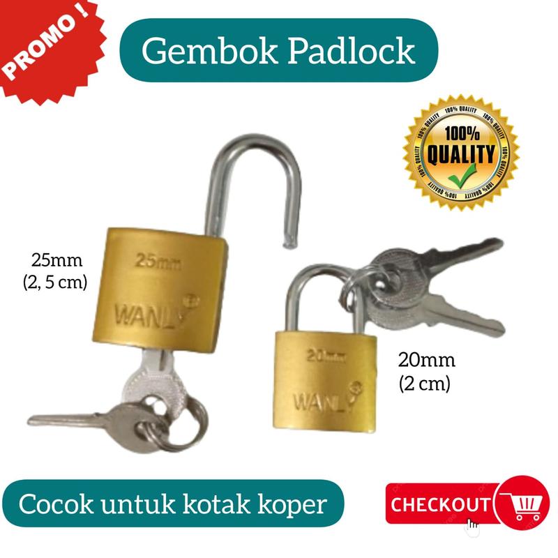 Gembok Pintu Kuningan Asli 20mm Gembok Koper Padlock Anti Karat - Shop ...