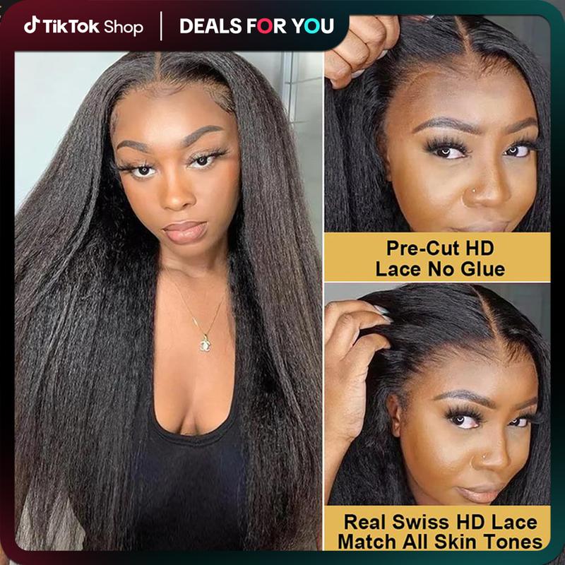 Simidola Pre-Plucked Put On Go Glueless 4x6 HD Lace Yaki Kinky Straight ...