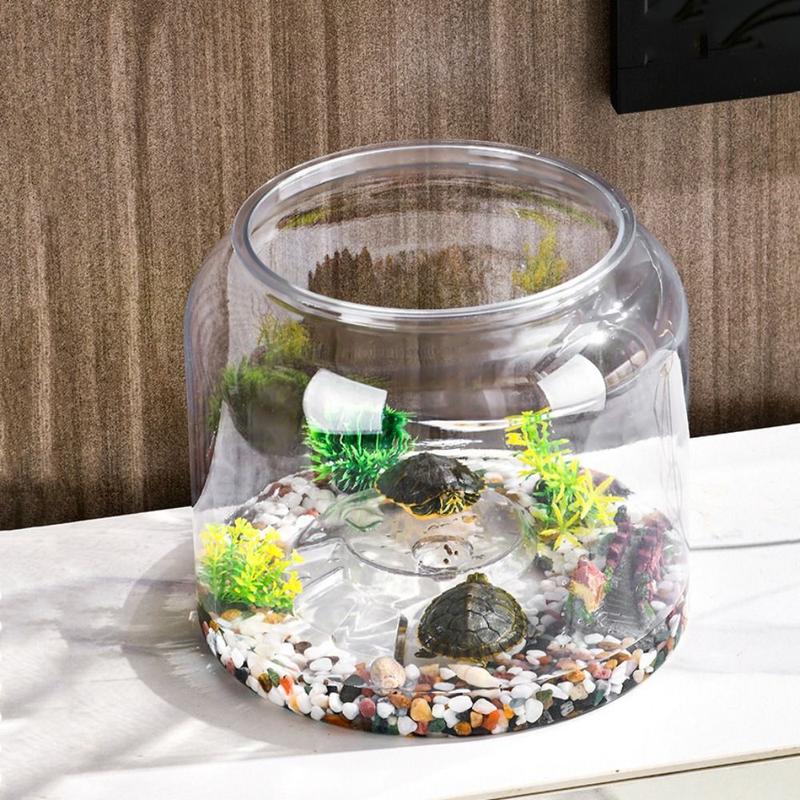 Hydroponic Planter Vase Transparent Round Fish Tank Unbreakable ...