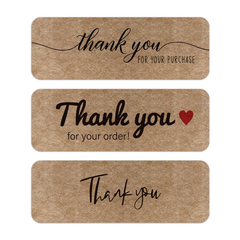 120PCS/Roll Rectangle Package Decor Stationery Kraft Paper Decals ...