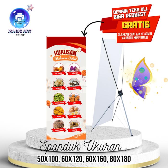 Promo SPANDUK BANNER Kukusan Makanan Sehat Merah MMT Spanduk Custom ...