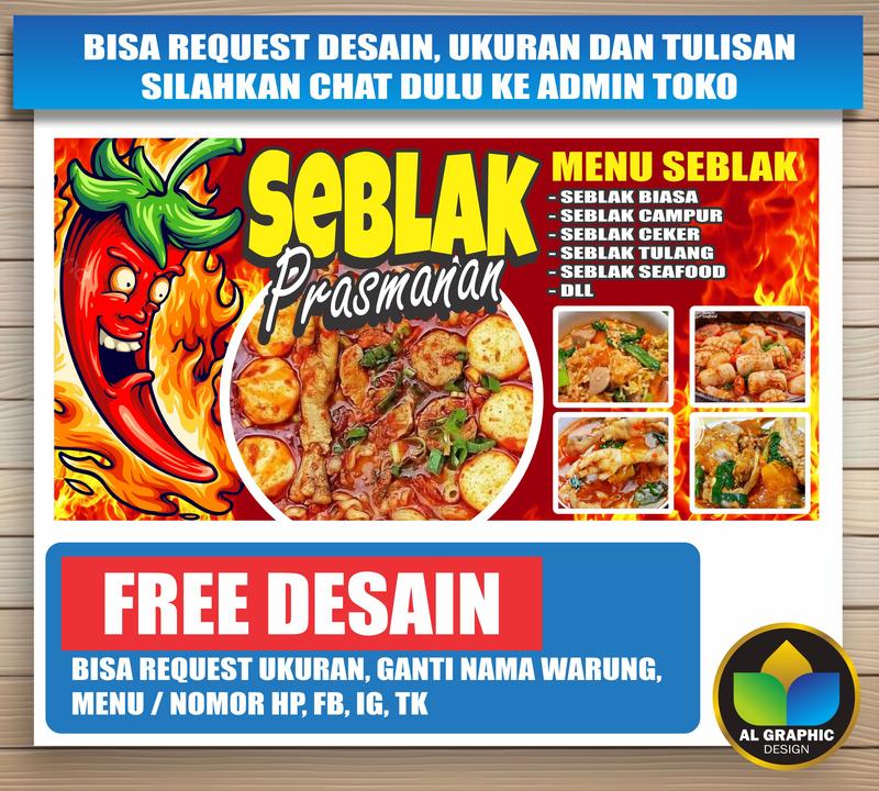 Spanduk Banner Seblak prasmanan Bisa Custom GRATIS Desain - Shop ...