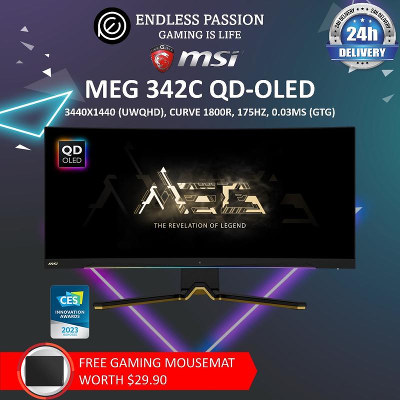 MSI MEG 342C QD-OLED 34 Inch Curved Gaming Monitor - TikTok Shop Singapore