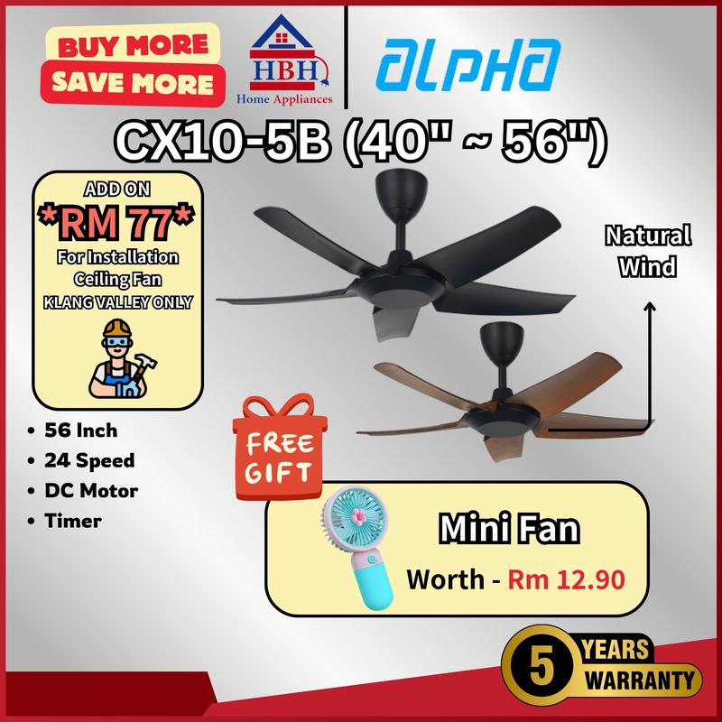 Alpha Cosa CX10/EX9 5B 56/46/40 inches Remote Ceiling Fan D - TikTok Shop Malaysia