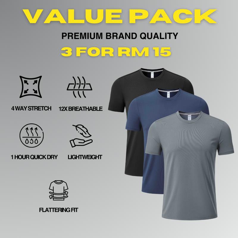 Microfiber T-Shirt Men Sport Jersey Round Neck T shirt Short - TikTok ...