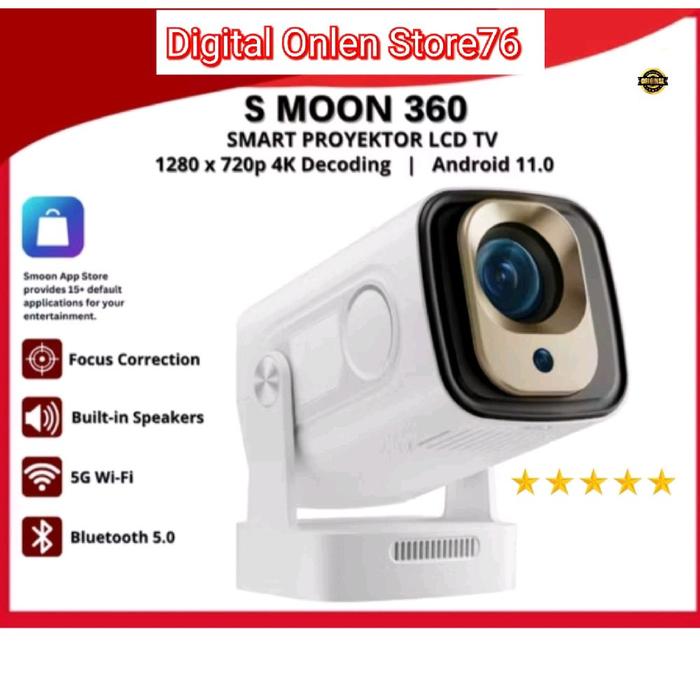 Jual Proyektor Smart Android SMOON/360 Projector LCD TV/YouTube/Netflix ...
