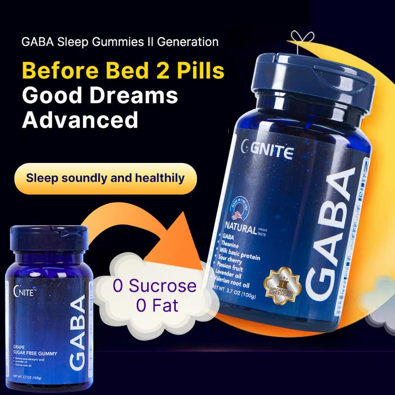 GNITE GABA Sleep Support Gummies for Women Sugar Free Grape Flavor 60 ...