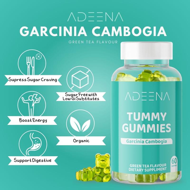 ADEENA Tummy Gummies Green Tea flavor 60pcs - Vegan, Gluten Free ...