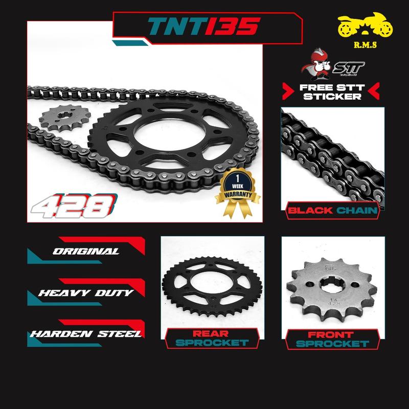 SM SPORT 110R [SYM]/ TNT 135 [BENELI] 428 SPROCKET SPOKET+CHAIN ...