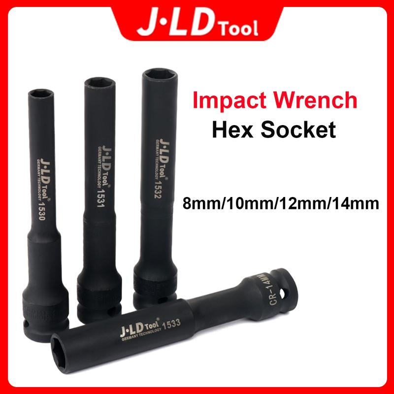 JLD 1/2 inci Ekstra Panjang 128mm Impact Wrench Hex Socket Daya Soket ...