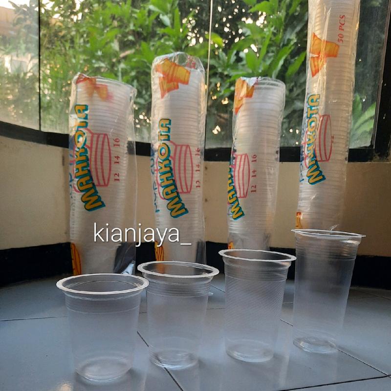 Gelas Plastik Tebal 12 oz, 14 oz, 16 oz, 22 oz (Isi 50 pcs/Slop) - Shop | Tokopedia