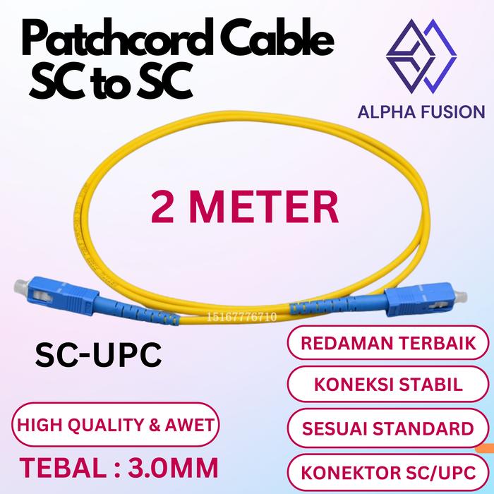 Promo Patch Cord 2 Meter SC/UPC Kabel Fiber Optic Single Mode 2M ...