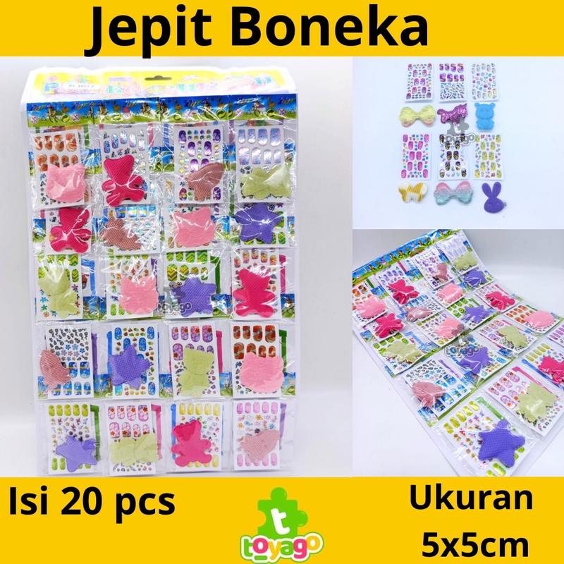 Jepit Boneka Lembaran + Sticker Kuku Isi 20 Pcs Grosir Murah - Shop ...