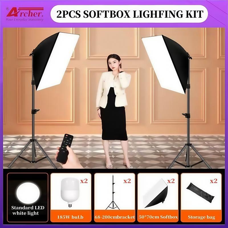 2PCS Photography Light Kit with Adjustable Light Stand for Portraits ...