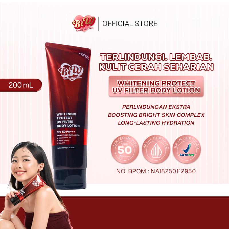 (Kemasan Baru Tube) BTW Whitening Protect Uv Filter Body Lotion 200ML ...