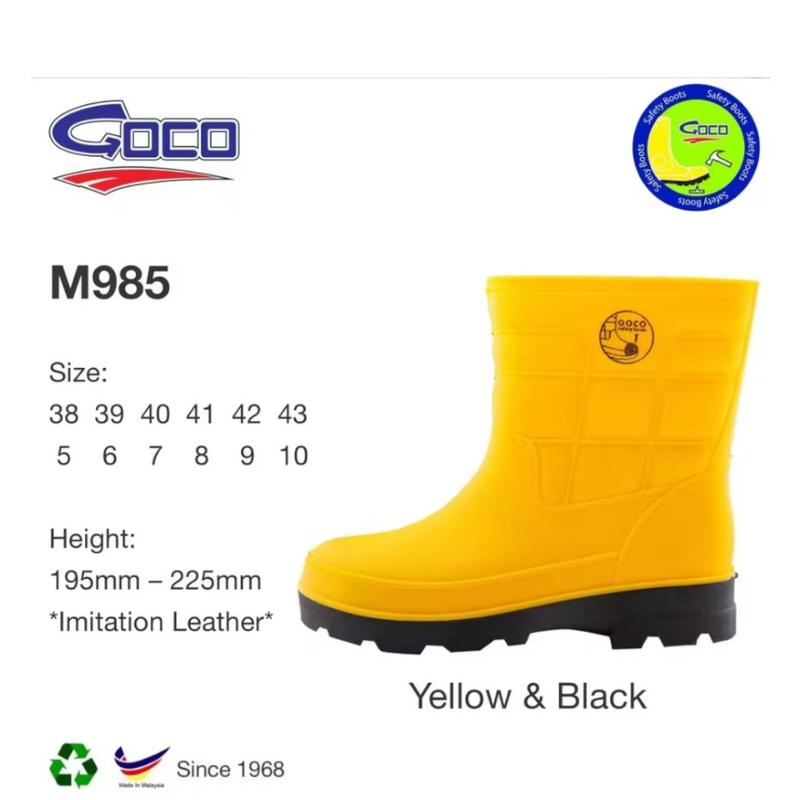 Kasut Boot Goco M985 Besi Depan Tapak Besi Kalis Air Tebal Berkain ...