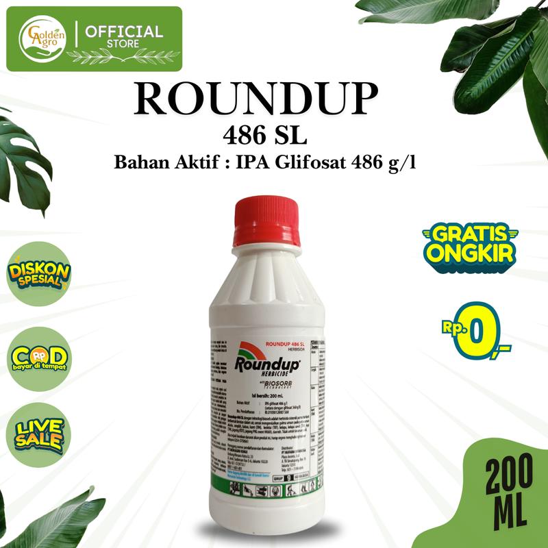 HERBISIDA RACUN RUMPUT ROUNDUP 486SL 200ML ML - Shop | Tokopedia