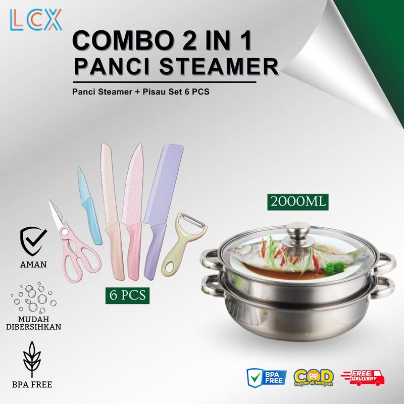 LCX SPECIAL COMBO 2IN1 Panci Steamer Stainless 2 Tingkat / Set - Shop ...