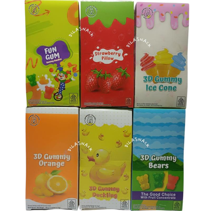 Baru Permen Yupi 3D 1 box isi 12 yupi 3 D permen jelly bentu - Shop ...