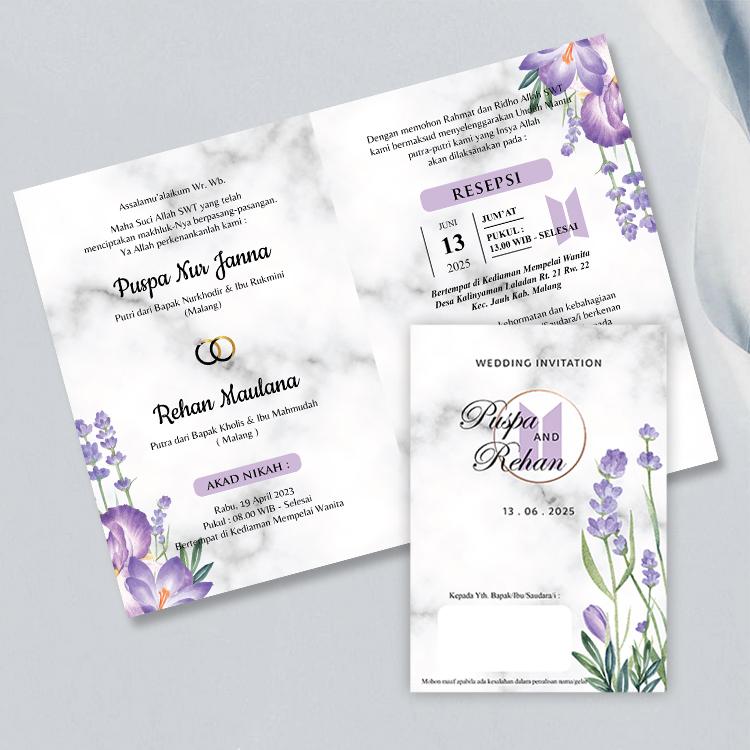 undangan lipat 2 motif BTS Army / undangan murah lipat 2 malang - Shop ...