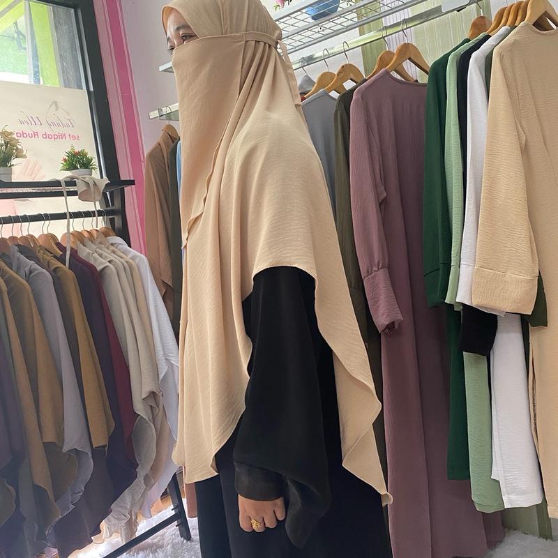 [Saraahijab] Khimar Aleeya Extra Labuh Berdagu set Purdah | Niqab CEY ...