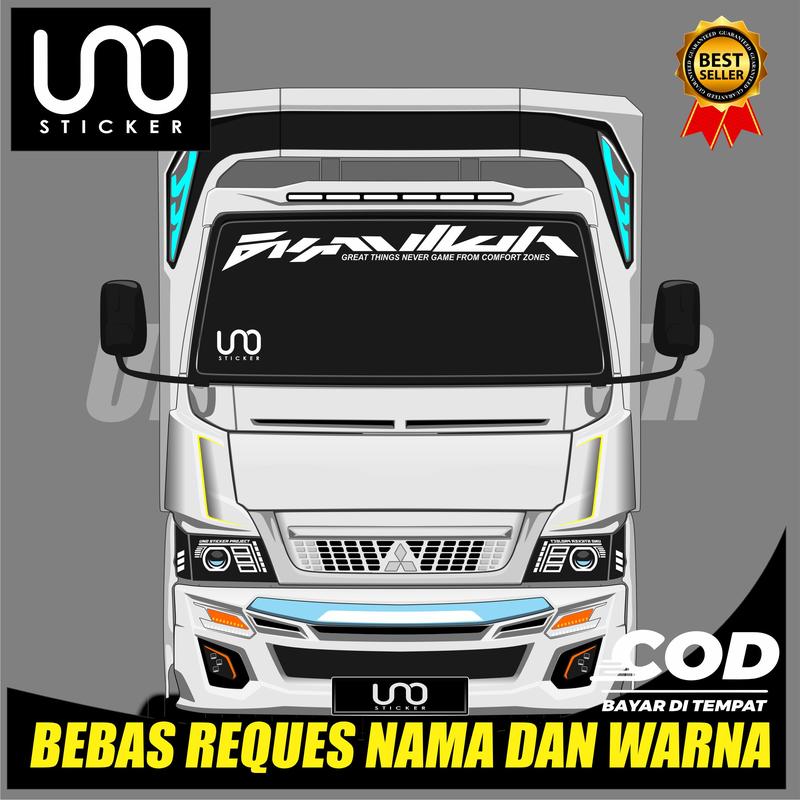 JUAL STICKER NAMA BISMILLAH TULISAN KACA BAGIAN DEPAN ATAS TRUCK - Shop ...