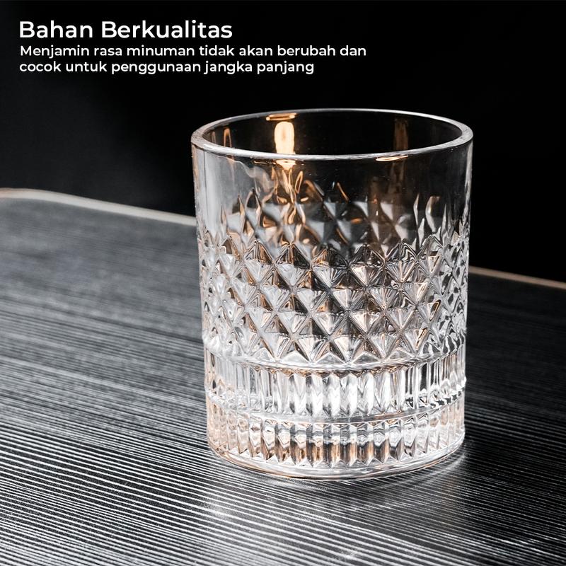 One Two Cups Gelas Whisky Crystal Old Fashioned Rock Glass 280ml - YJ10 ...