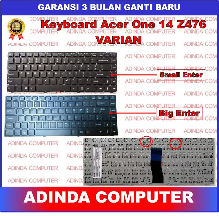 Jual Keyboard Acer One 14 Z476 Z2-475 Z2-485 W940TU Big Enter Frame ...