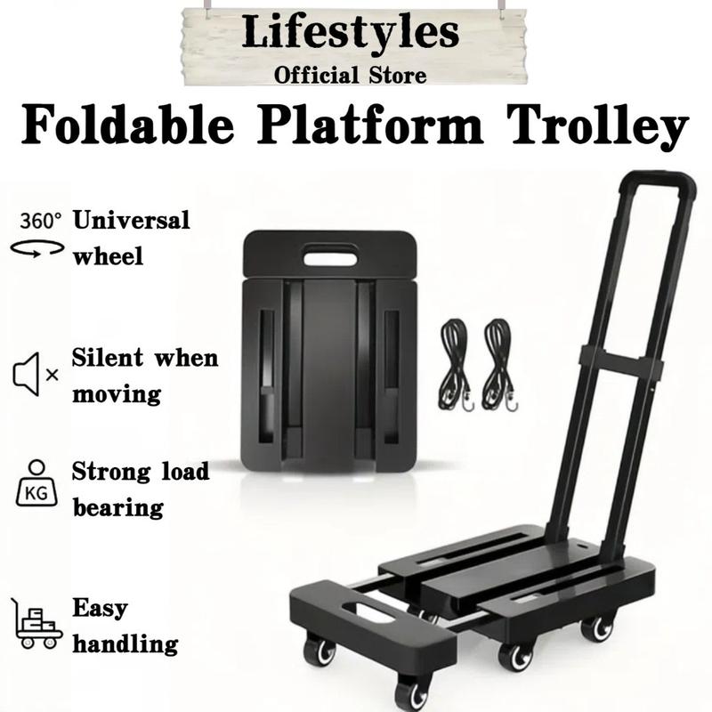 【SG Local】Folding cart trolley mute portable car trolley light - TikTok ...
