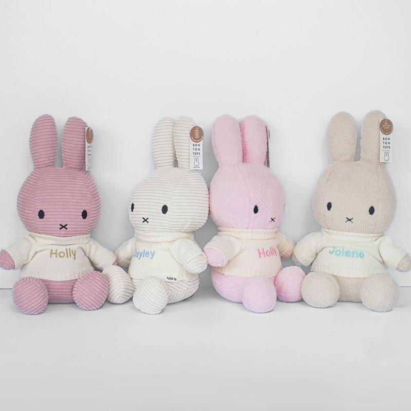 Miffy Bunny Custom Name Embroidery Gift Toy Plush in Sweater - TikTok ...