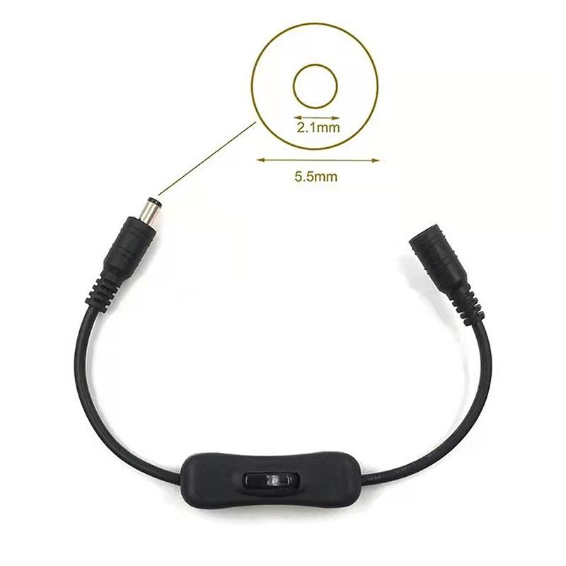 5.5Mm X 2.1Mm Dc Power Plug Extension Cord With On/Off Switch Male To ...