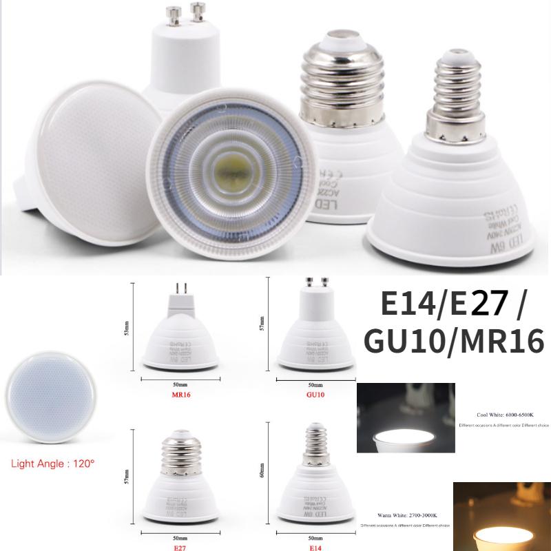 BIA - สปอตไลท์ LED COB E27 E14 GU10 MR16 6W 220V 230V 240V อลูมิเนียม - TikTok Shop Thailand