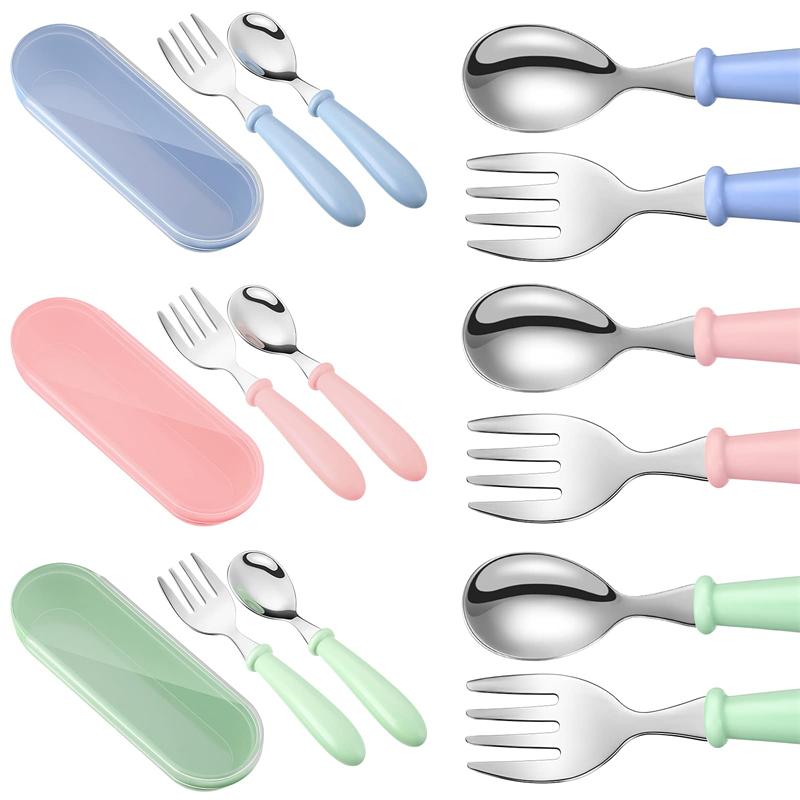 Baby Gadgets Tableware Set Children Utensil Stainless Steel Toddler ...