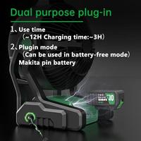 Promo TANZU Kipas Baterai 12 Inci Portable dengan LED Light 2 Guna USB ...