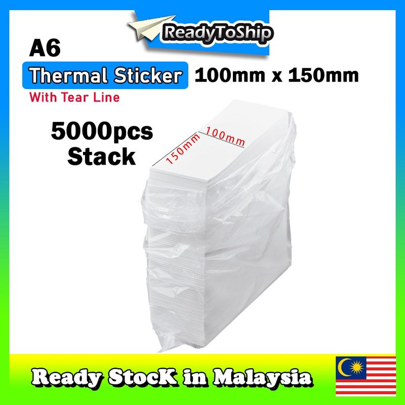 5000pcs 100mm x 150mm A6 Thermal Sticker Shipping Label Stac - TikTok ...