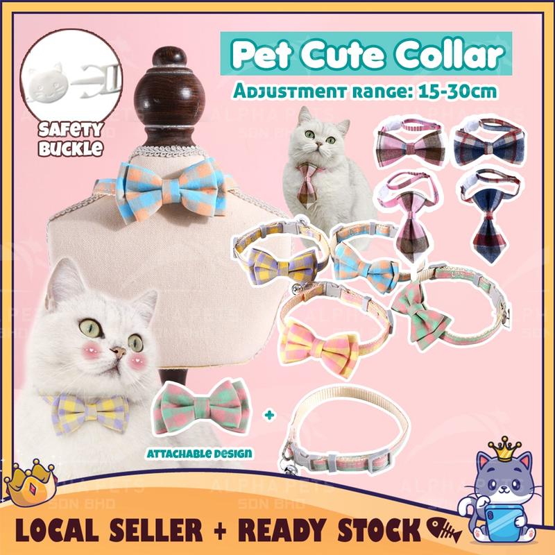CAT QUEEN Rantai Kucing Pet Cat Dog Collar Bow Tie Kolar Kucing ...