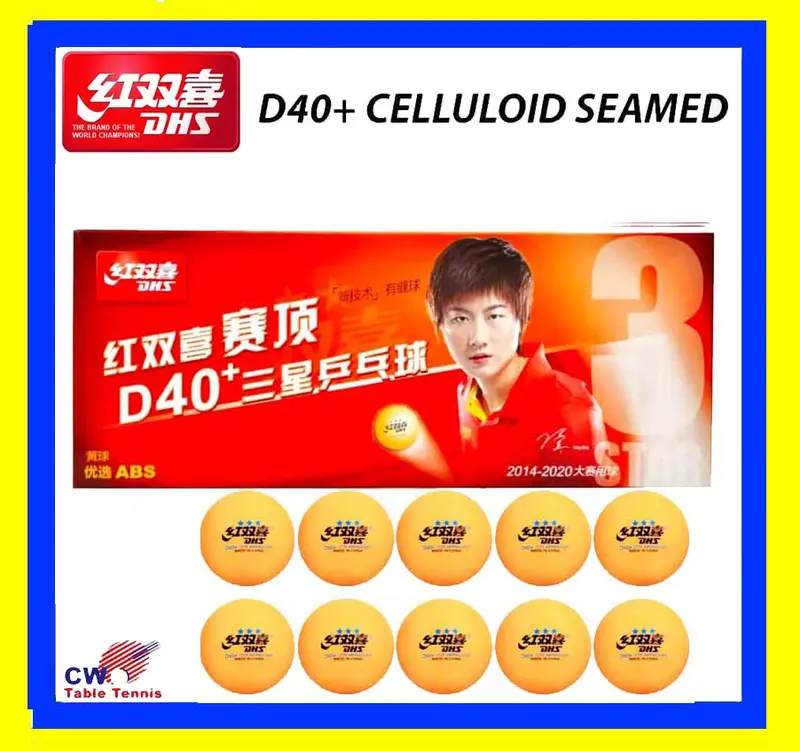 DHS D40+ Celluloid 3-star Seamed Orange Table Tennis Ball Ping - TikTok ...