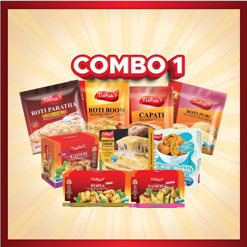 Tishas Frozen Food Combo 1 Paratha Original/Paratha Cheese/Puri/Roti ...