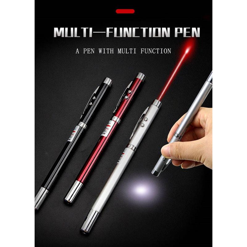 Pulpen Multifungsi 5 in 1 Pen Laser Pointer Telescopic LED Magnetic ...