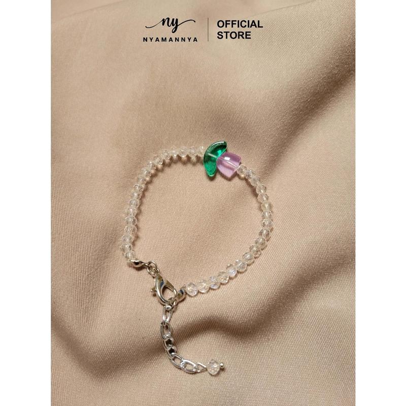 Gelang Manik Manik Aesthetic Korea Mutiara Crystal Bunga Tulip - Shop ...