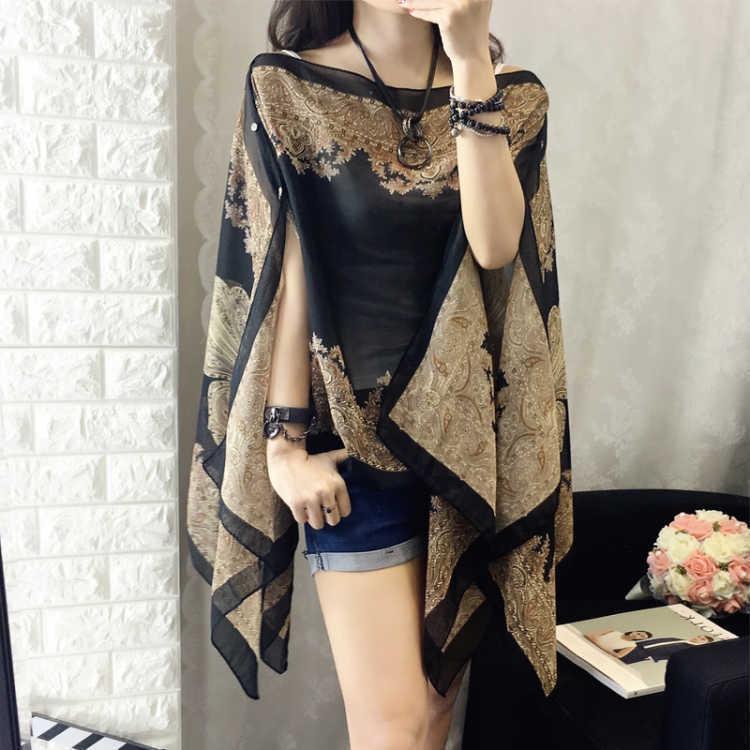 Outer Pantai Bahan Sifon Baju Syal Scarf Printing Batik Chiffon - Shop ...