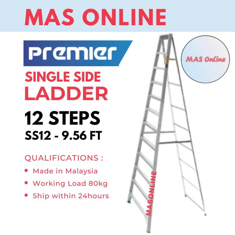 EVERLAS 12 Steps Single Sided Ladder Aluminium Step Ladder (SS12 ...